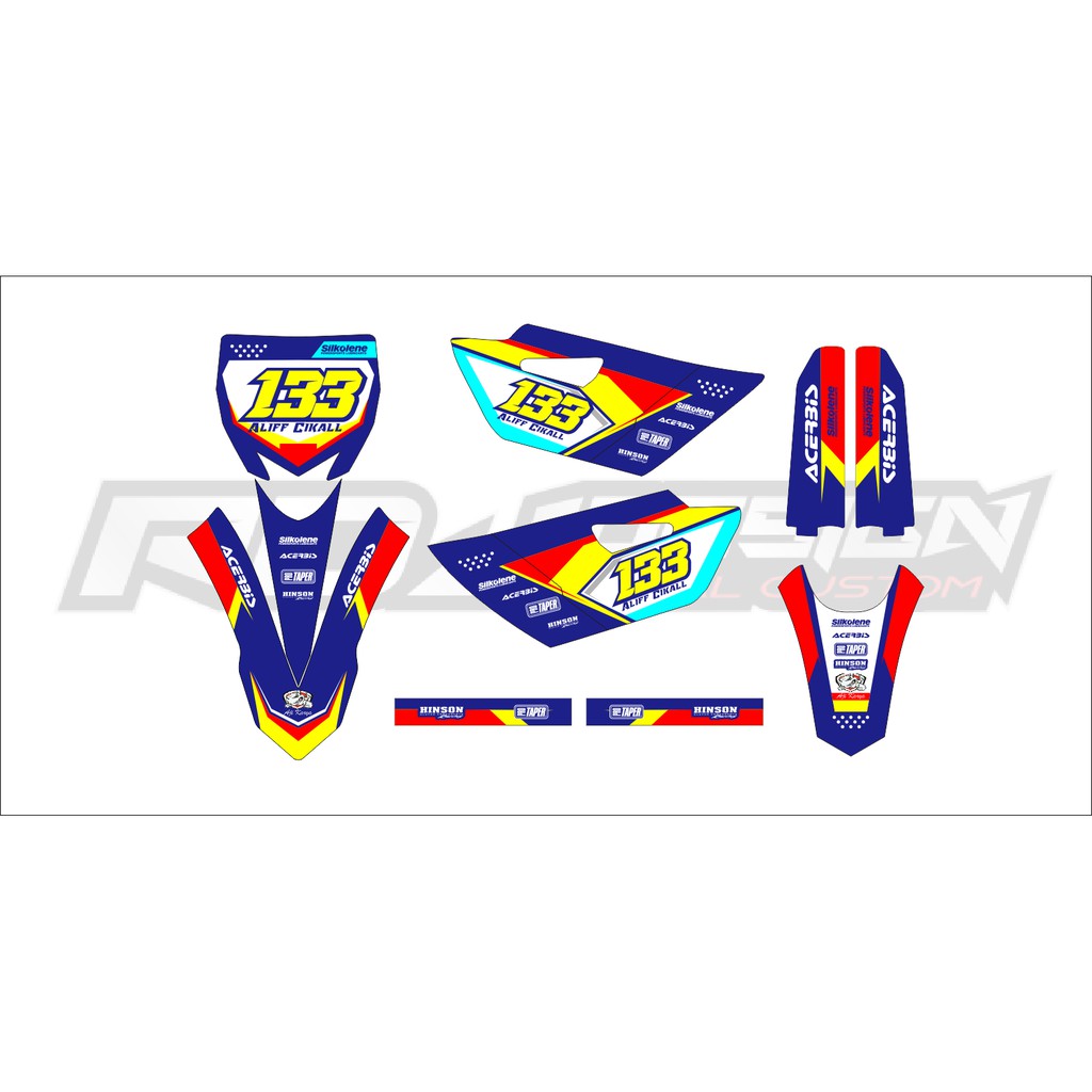 Jual DECAL STICKER BEBEK STANDAR GTX YZ NEW (017) DEKAL STIKER BIRU ...