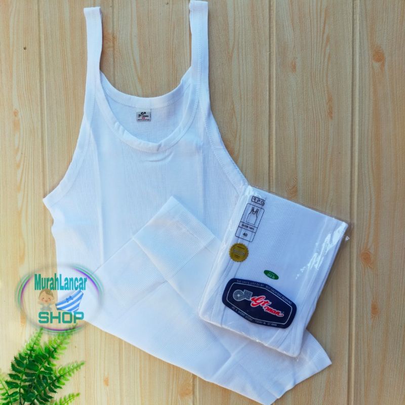 Jual Singlet Pria GT Man Putih Salur Bahan Katun | Kaos Dalam Cowok ...