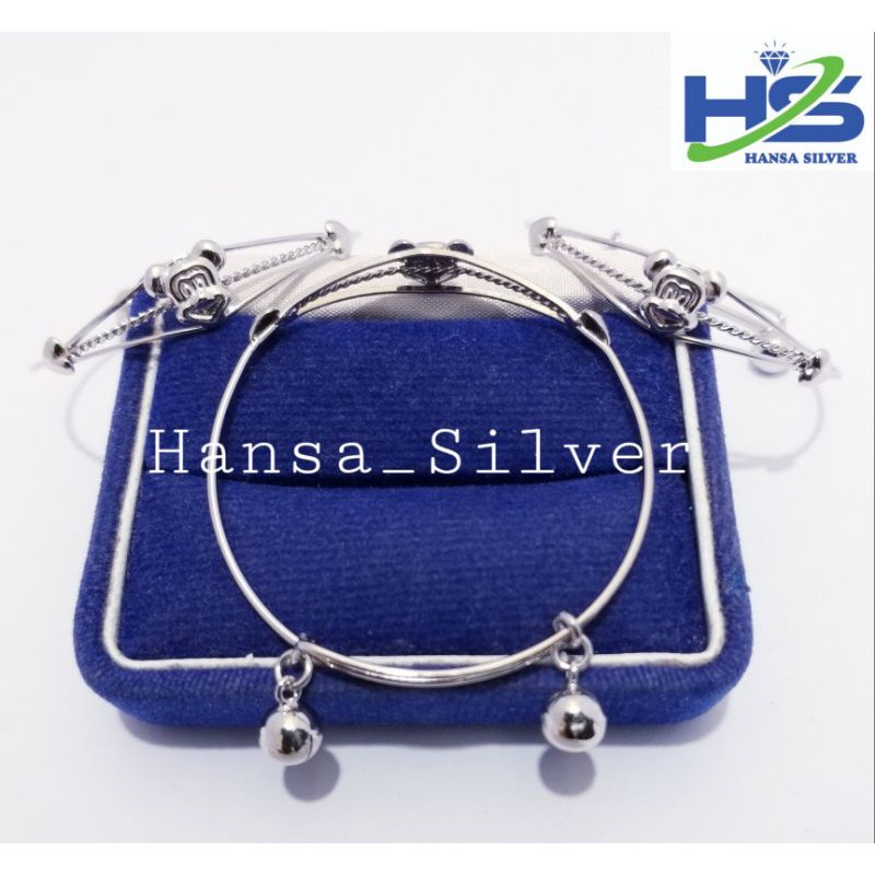 Jual Gelang Perak Anak Silver Asli 925 Lapis Emas Putih Model Besot ...