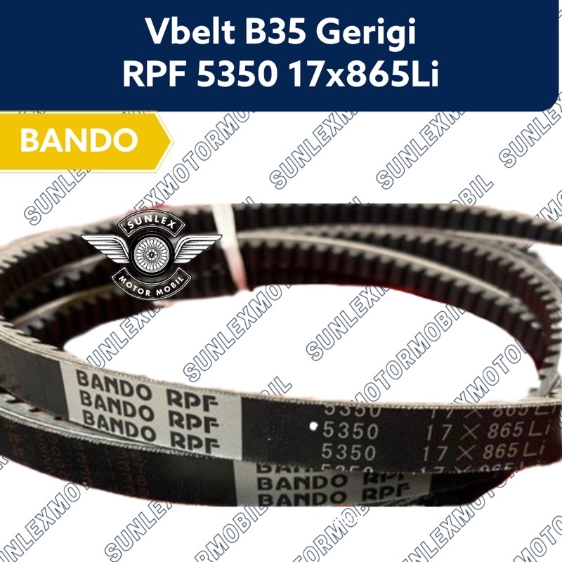 Jual FAN BELT TALI KIPAS VBELT B35 BANDO RPF 5350 ASLI RAW EDGE RR GERIGI | Shopee Indonesia