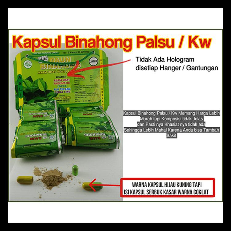 Jual Kapsul Daun Binahong Asli Surya Bintang Jamu Asam Urat Pegal Linu