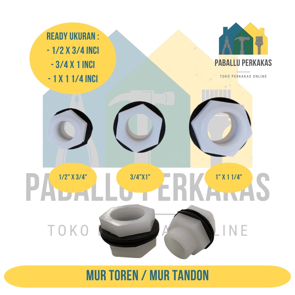Jual Mur Tandon pvc Putih / Mur Toren / Mur Tangki / Mur Drat Ring 1 ...