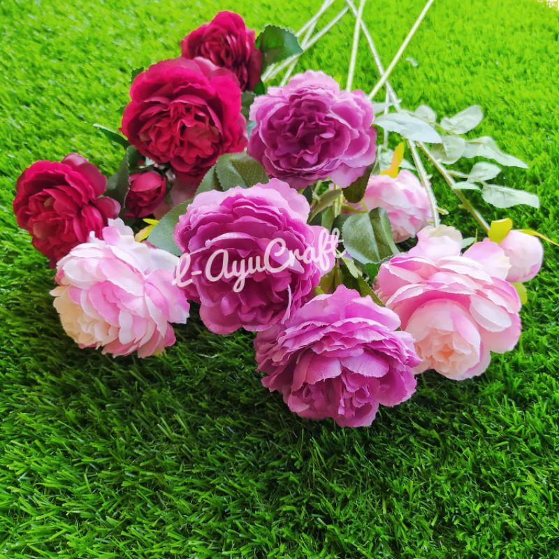 Jual L-AYUCRAFT Bunga mawar 3 tangkai besar tinggi 65cm | Shopee Indonesia