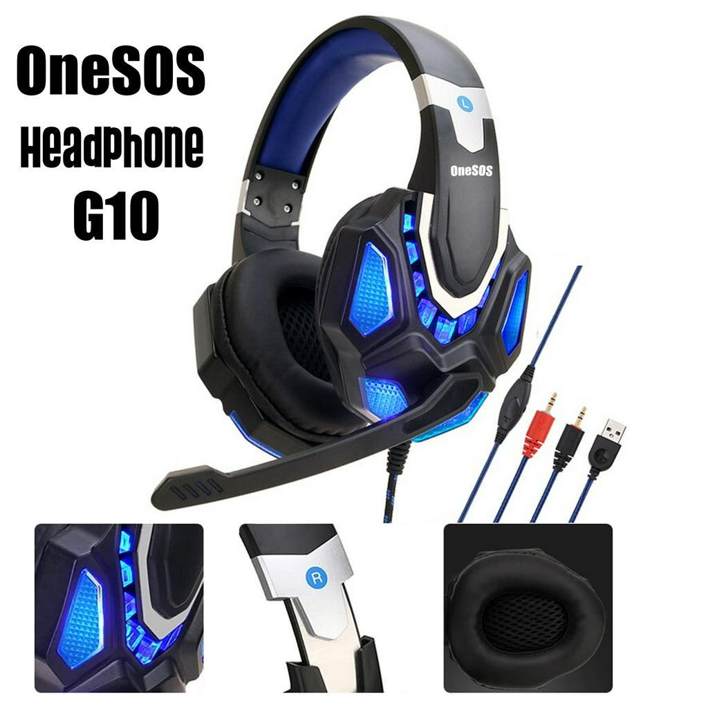 Jual Headset Gaming Headphone Bass Led Light Cancelling Kable+Mic ...