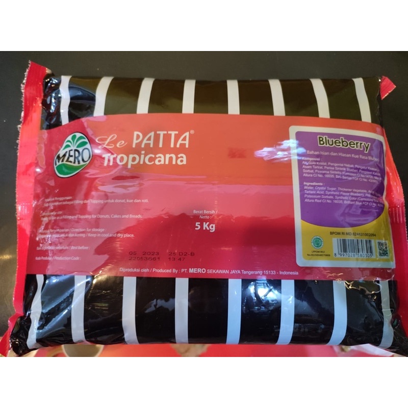 Jual le patta tropicana selai blueberry dan strawberry kemasan repack ...