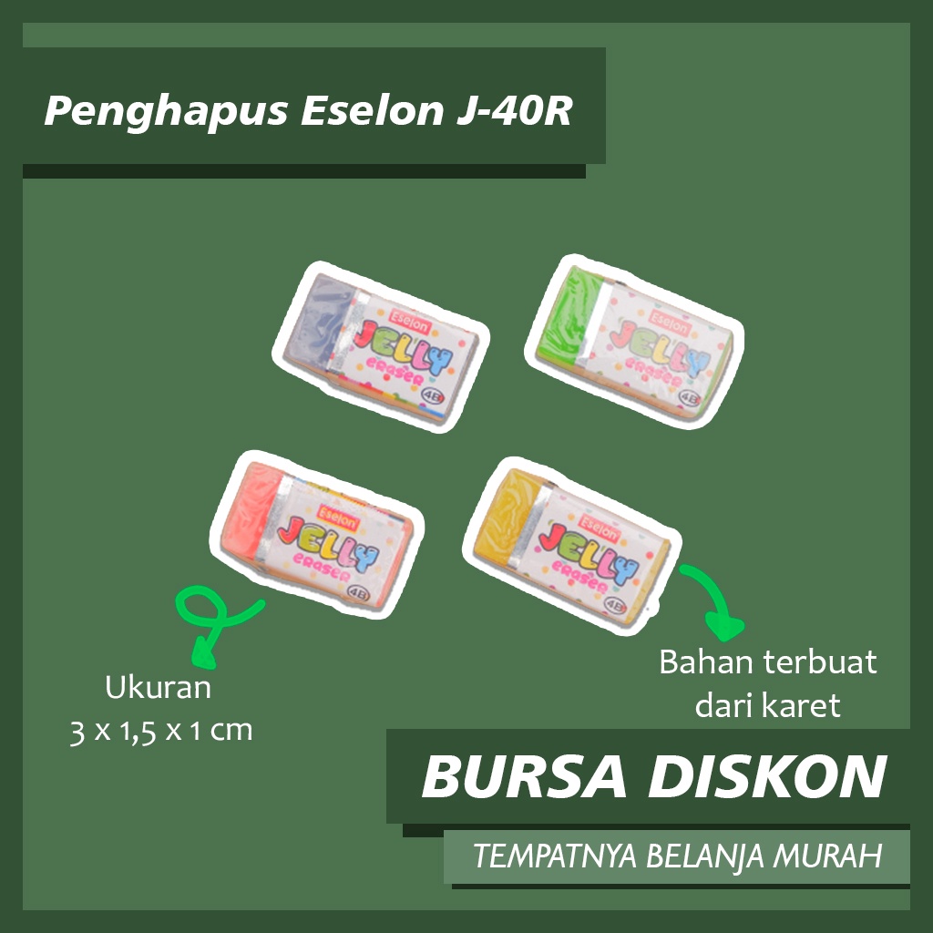 Jual Penghapus Jelly Eselon J-40R Eraser Setip Hapusan Pensil Pastel ...