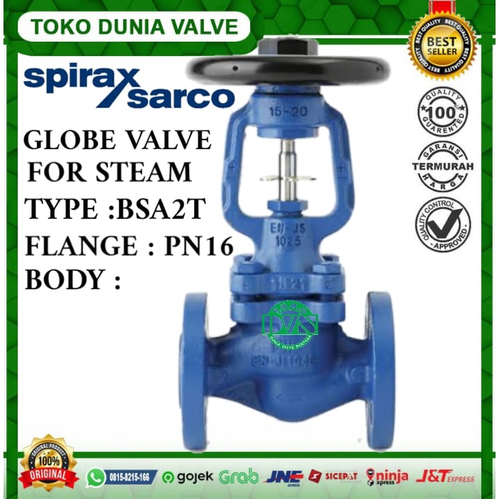 Jual SPIRAX SARCO BSA2T DN80 3" PN16 STEAM GLOBE VALVE - ORIGINAL | Shopee Indonesia