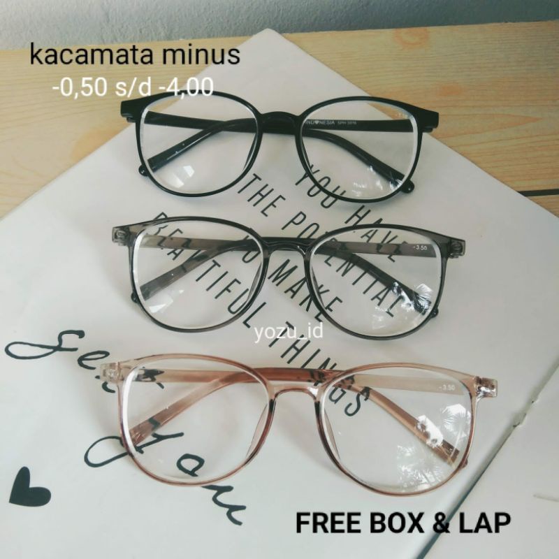 Jual Kacamata Terbaru Minus Frame Oval Pria Wanita Ukuran -0,50 S/D 4 ...