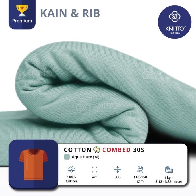 Jual KAIN COTTON COMBED 30S AQUA HAZE + RIB (BAHAN KAOS) | Shopee Indonesia