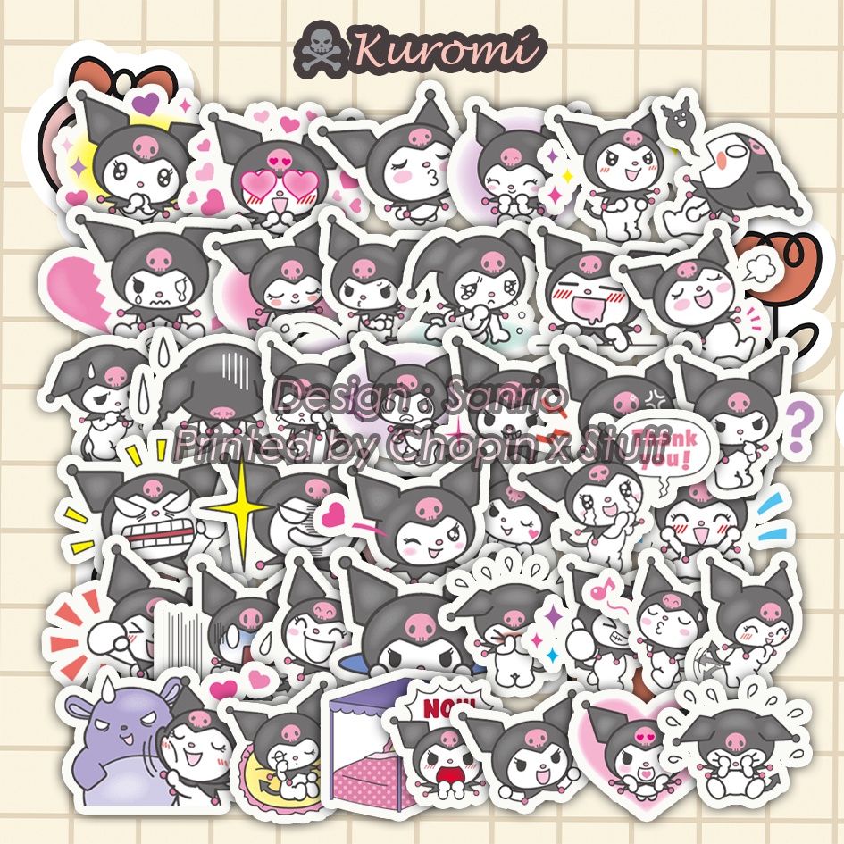 Jual Sticker Pack Waterproof Anti Air Kuromi (Sanrio) / Stiker Cute Lucu | Shopee Indonesia