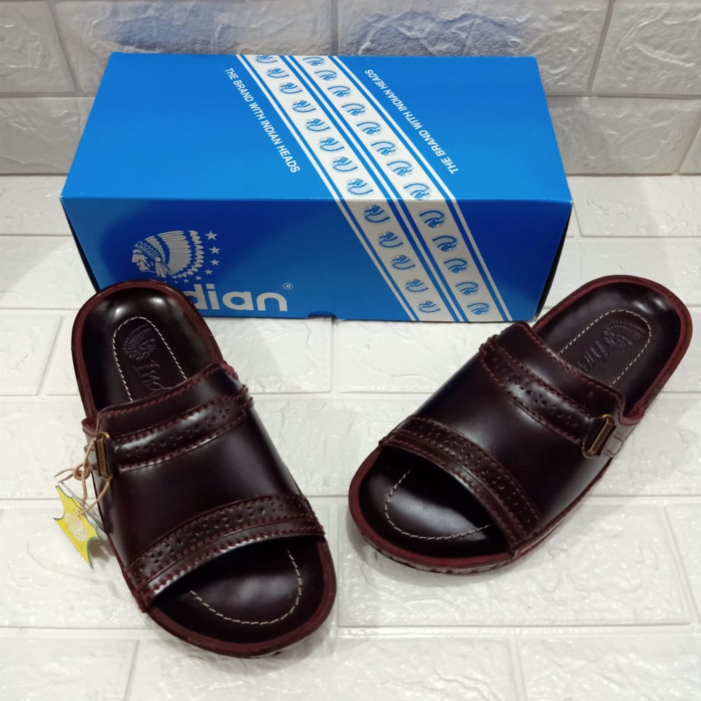 Jual Sendal kulit indian original Selop pria berkualitas bahan asli ...
