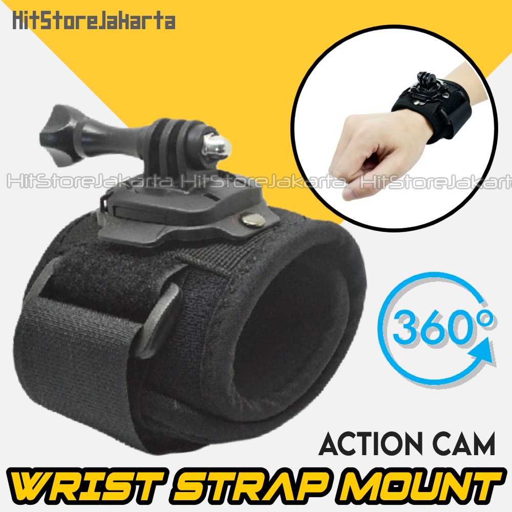 Jual Action Cam 360 Rotate Wrist Strap Mount Go Pro Yi Osmo Action Cam ...