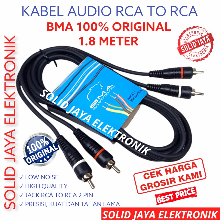 Jual KABEL RCA BMA ASLI KABEL RCA 2 2 2-2 KABEL RCA 2 PIN KABEL RCA KE ...