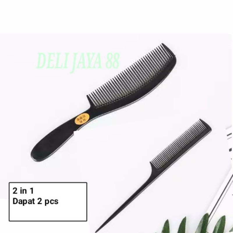 Jual Sisir Set Hitam Polos Isi 2 Pcs ukuran besar dan ukuran tipis ...