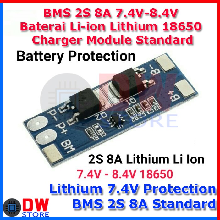 Jual BMS 2S 8A 8V 7.4V 8.4V Baterai Li-ion Lithium 18650 Charger Module ...