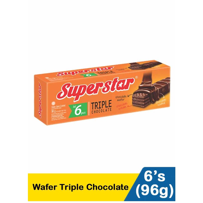 Jual Superstar Wafer Triple Chocolate Isi 6 x 16 gram | Shopee Indonesia