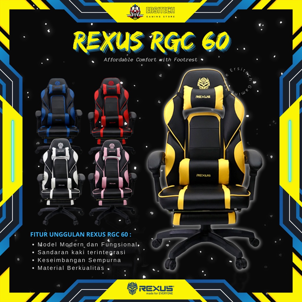 Jual Rexus Gaming Chair RGC R60 - Kursi Gaming Rexus, Kursi Gamming ...