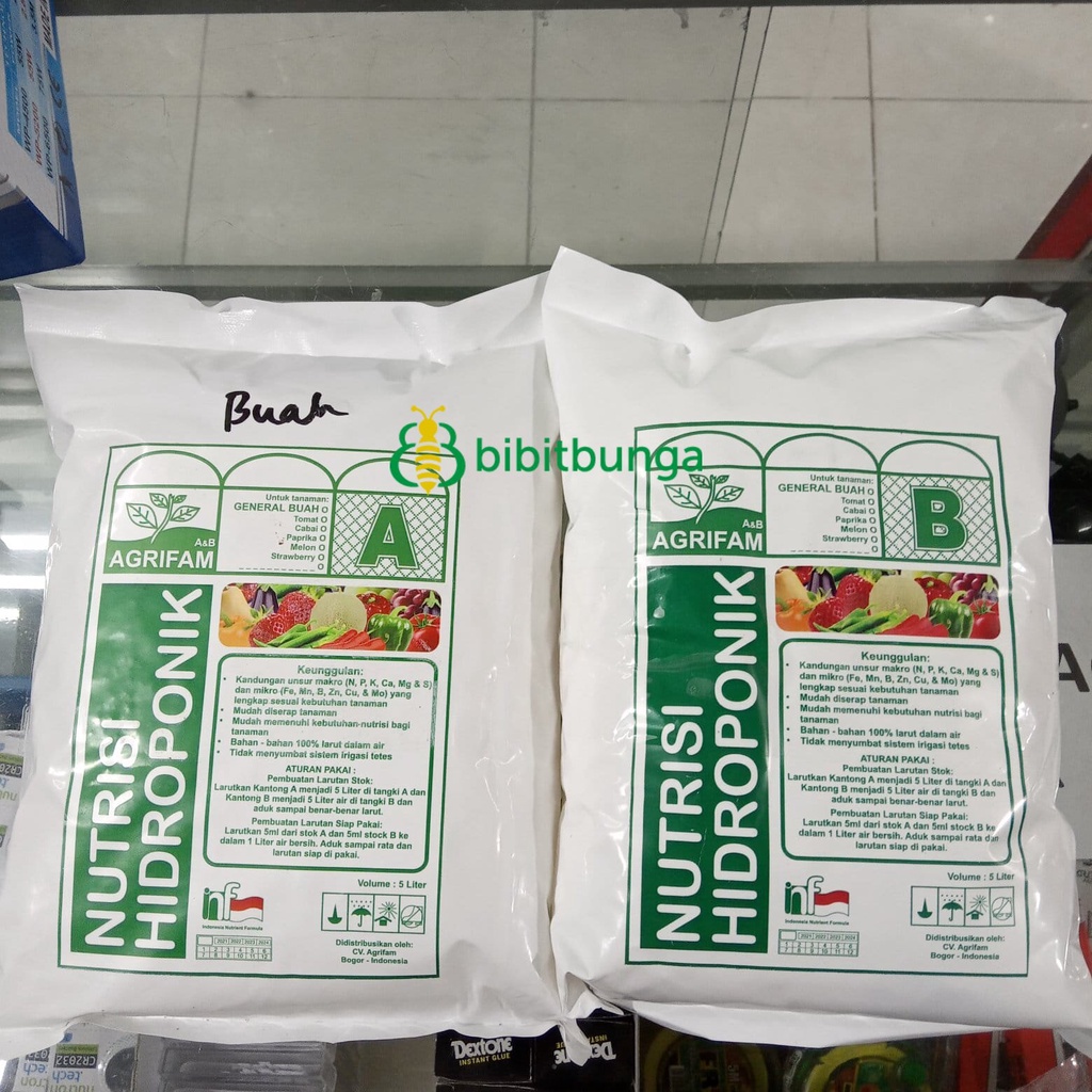 Jual Nutrisi AB Mix Agrifam Sayuran Buah 5 Liter Pupuk ABMix Hidroponik ...