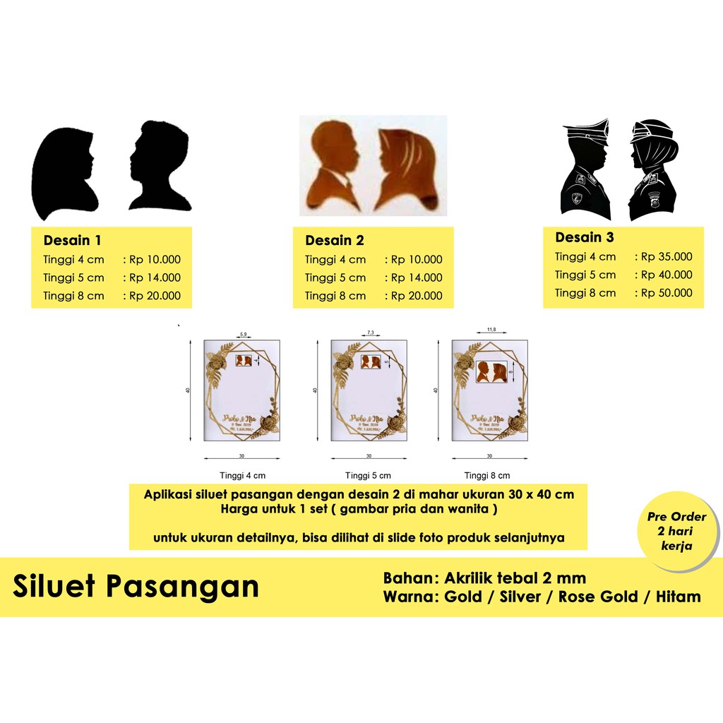 Jual Siluet Couple Mahar Muslim / Polisi - Akrilik | Shopee Indonesia