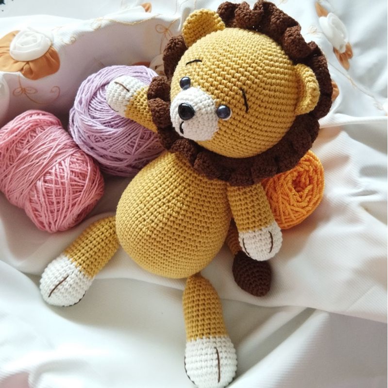 Jual BONEKA RAJUT AMIGURUMI LION READY STOK / BONEKA KARAKTER HEWAN ...
