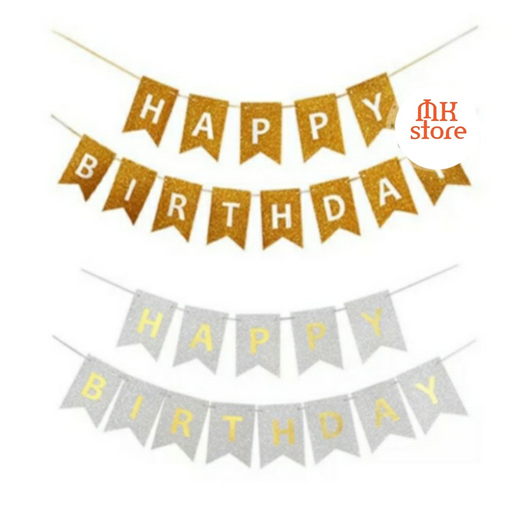 Jual Banner Happy Birthday / Bunting Flag Ulang Tahun | Shopee Indonesia