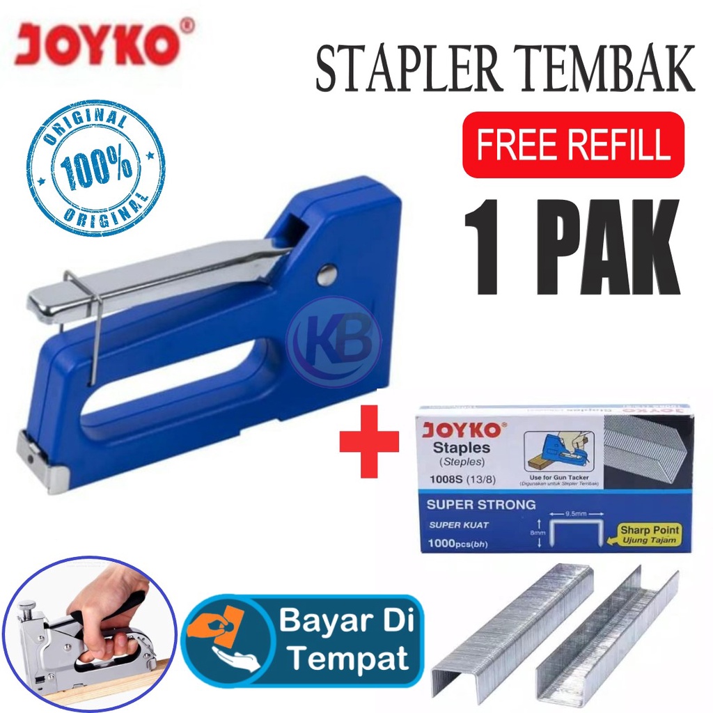 Jual ( BONUS REFILL 1 PAK ) Staples Tembak Joyko GT700 - Gun Tacker ...