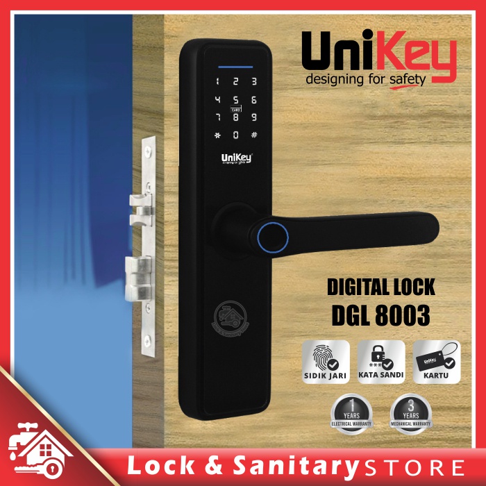 Jual Kunci Elektronik UNIKEY DDL UK 8003 BK Smart Door Lock Kunci Digital | Shopee Indonesia