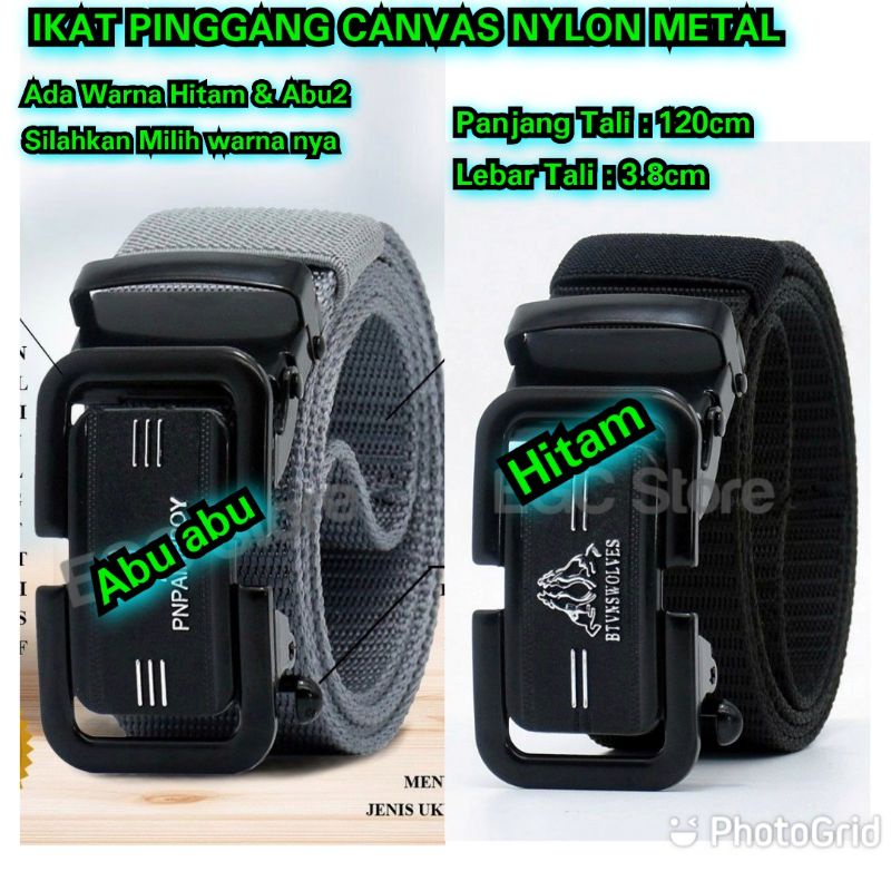 Jual Ikat pinggang pria Kanvas Nylon Metal Sabuk Mantap Besi Sabuk Pria ...
