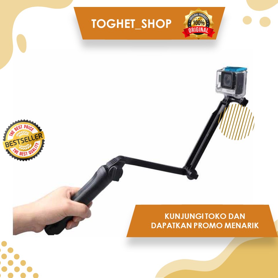 Jual Tongsis 3-Way Tongsis 3 Lengan Dengan Tripod Action Camera Xiaomi GoPro VS77 Fleksibel Bisa ...