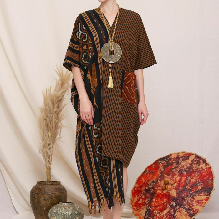 Jual batwing Dress Tenun Tunik tenun batwing tenun fashion tenun ethnic kekinian Dtb66 | Shopee ...