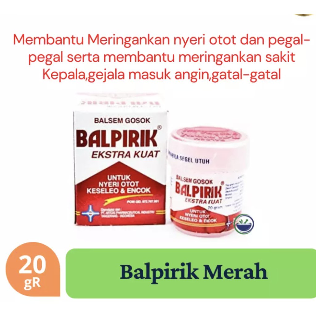 Jual Balsam Balpirik Ekstra Kuat Merah 20 G / Nyeri Otot / Keseleo ...