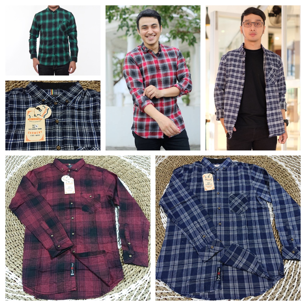 Jual Kemeja Flanel Premium Standard Distro Merk JRJ | Shopee Indonesia