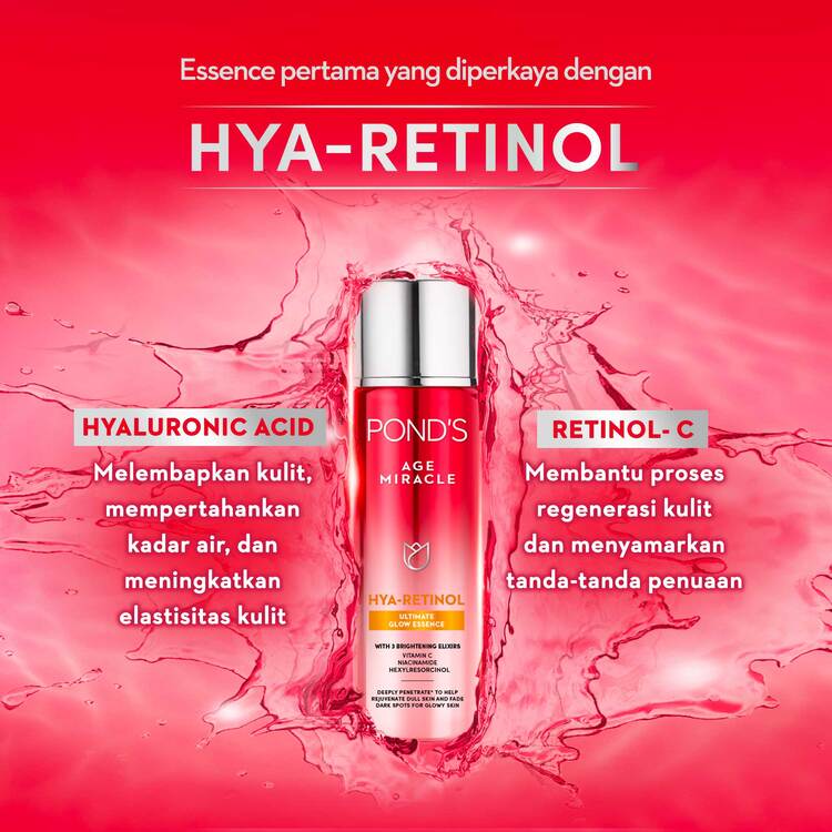 Jual Ponds Age Miracle Hya-Retinol Ultimate Glow Essence with Vit. C & Niacinamide 50Ml | Shopee ...
