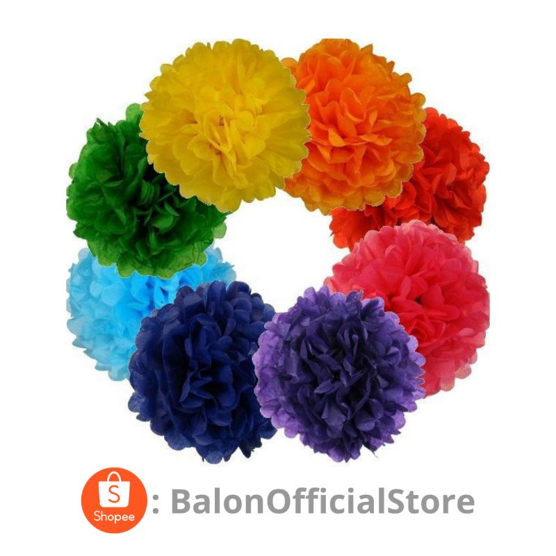 Jual Pompom Kertas Bunga Kertas Besar ukuran Pompom hiasan gantung ...