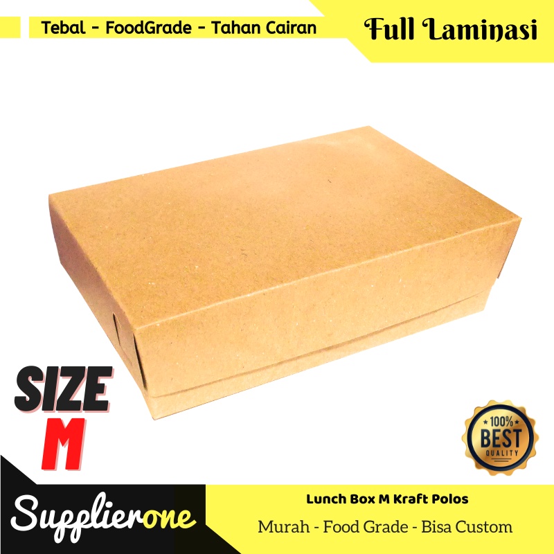 Jual Paper Lunch Box M / Lunch Box Paper / Paper lunch Box Kraft /Kemasan Lunch Box / Kemasan ...