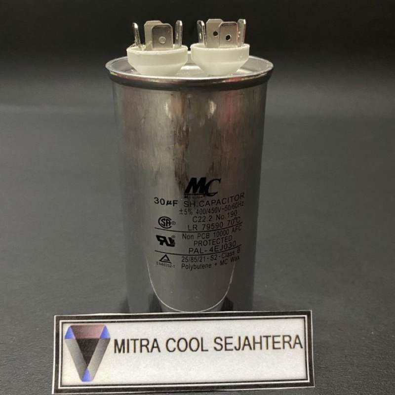 Jual KAPASITOR AC / CAPACITOR AC 30 MIKRO / 30uF (MERK MC) | Shopee Indonesia