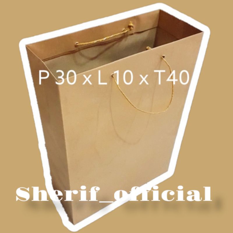 Jual paperbag jumbo P30 L10 T40 paper bag 30x40 coklat shopping bag ...
