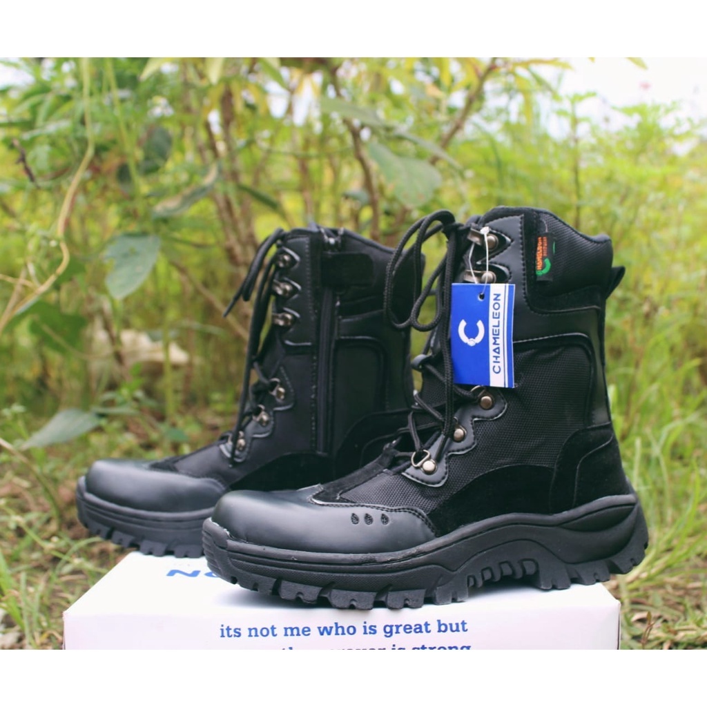 Jual sepatu pdl safety boot tactical hitam kerja security tni porli ...