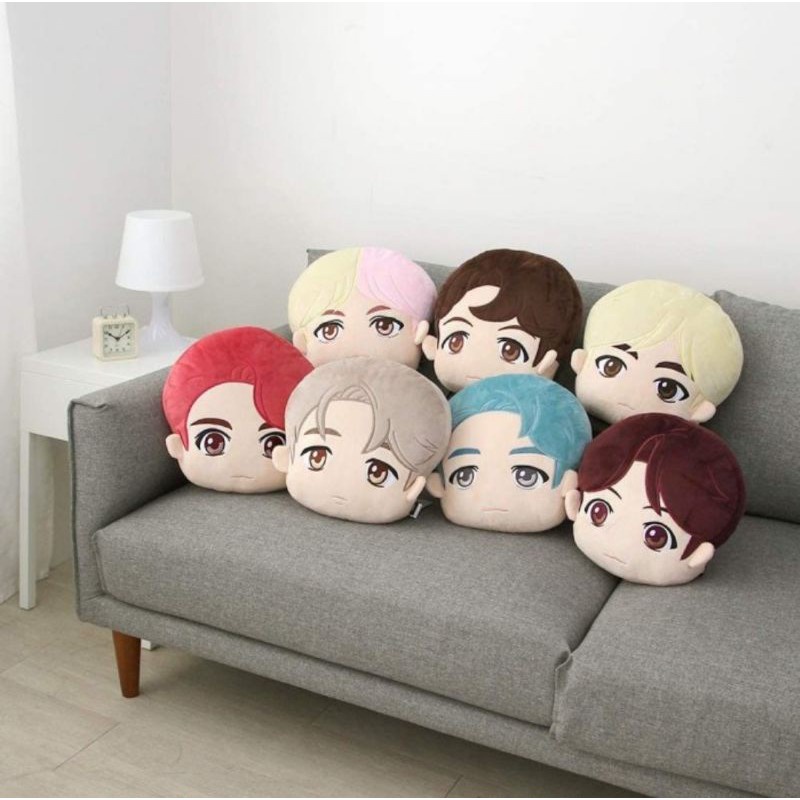 Jual Boneka bantal kepala kartun official BTS BT21 tinytan jungkook jimin jin suga V | Shopee ...
