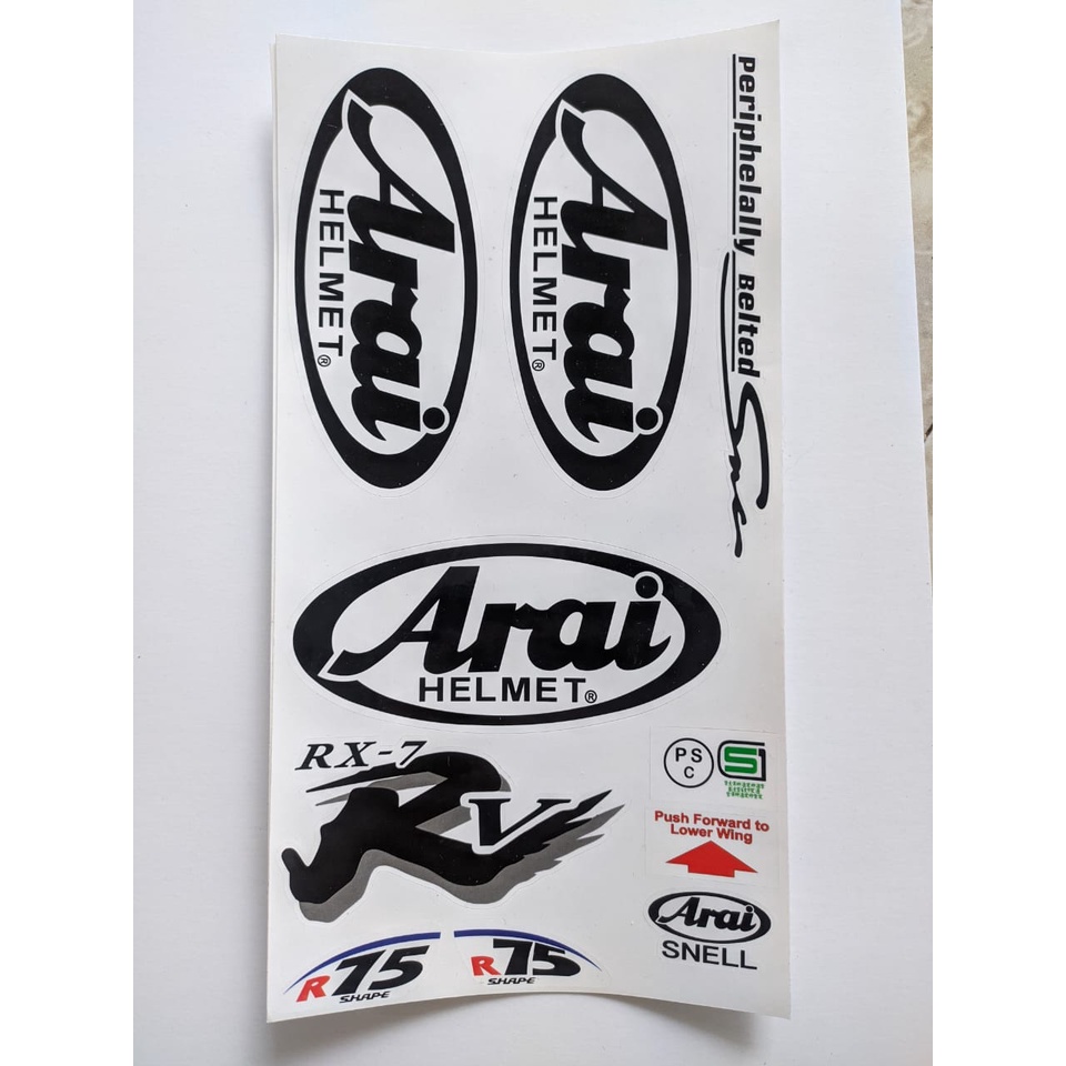 Jual Stiker helm set ARAI RX7 - ARAI RV - ARAI RAM4 READY STICKER HELM ...