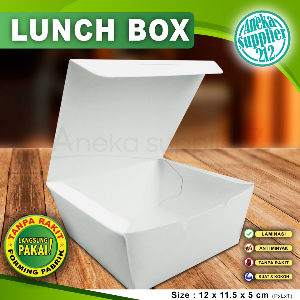 Jual Lunch Box Paper | Kemasan Kotak Makanan Kertas | Kecil S (50 PC ...