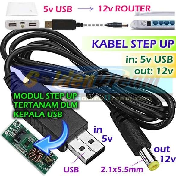 Jual Kabel Step Up Usb 5V To 12V Dc Power Supply Backup 12V Dari Power ...