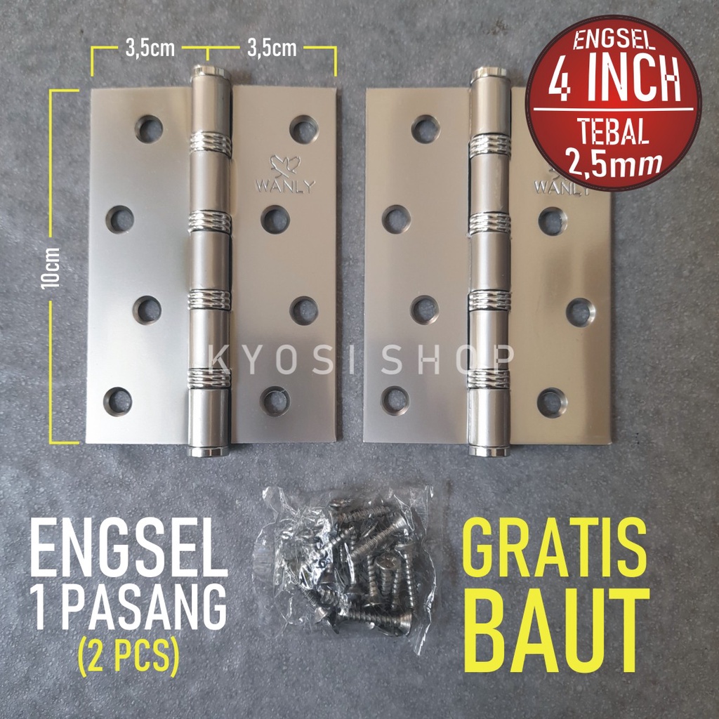 Jual Engsel Pintu 4 Inch / Engsel Stainless / Engsel Tebal | Shopee ...