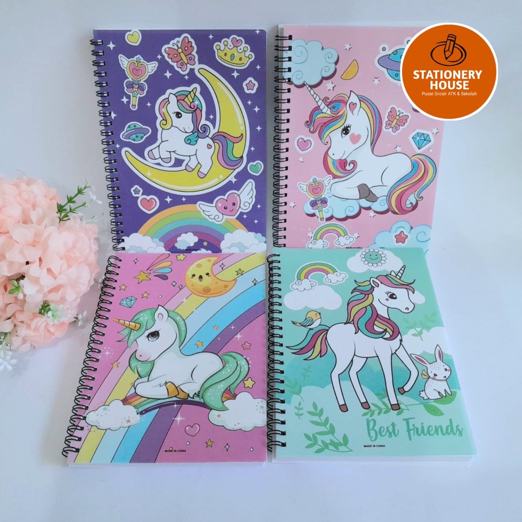 Jual Notebook A5 Karakter Lucu Motif Unicorn / Buku Catatan Karakter ...