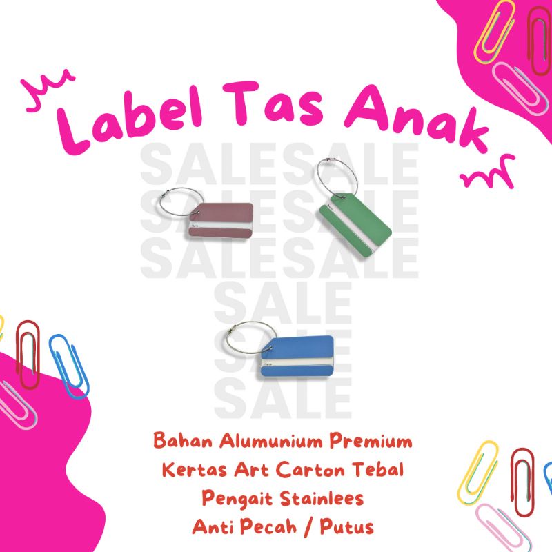 Jual Label Nama Tas Anak Sekolah / Luggage Tag Travel Premium / Bag Tag ...