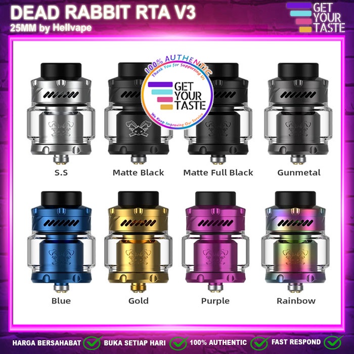 Jual Dead Rabbit V3 RTA 25MM Authentic by Hellvape | Shopee Indonesia