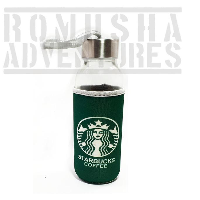 Jual ROMUSHA STARBUCK COFFEE BOTTLE 300ML & COVER BOTOL KACA ASI KOPI ...