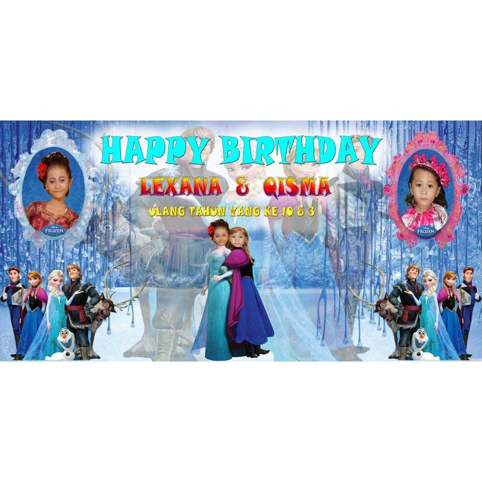 Jual Backdrop Ultah tema frozen Semua Ukuran Ready | Shopee Indonesia