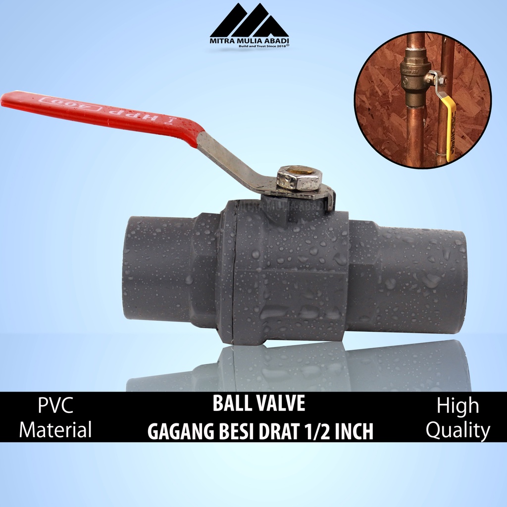 Jual Ball Valve 1/2 Inch Gagang Besi Stop Kran keran PVC | Shopee Indonesia