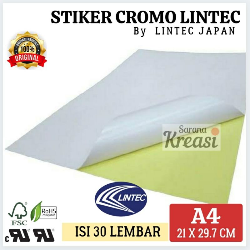 Jual Stiker Cromo A4 isi 30 Lembar LINTEC / Kertas Sticker Labeling ...